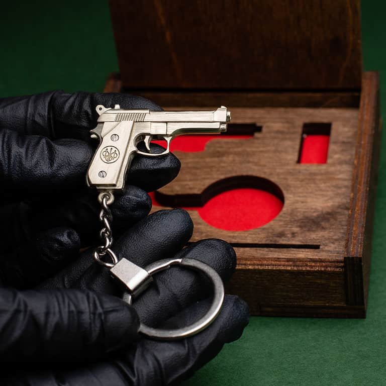 Beretta 92FS Gun Keychain — Mini Pistol That Can Shoot