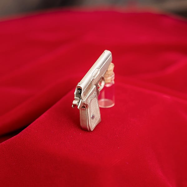 Walther PPK 2mm Pinfire Gun | Metal 1/4 Scale Miniature Pistol