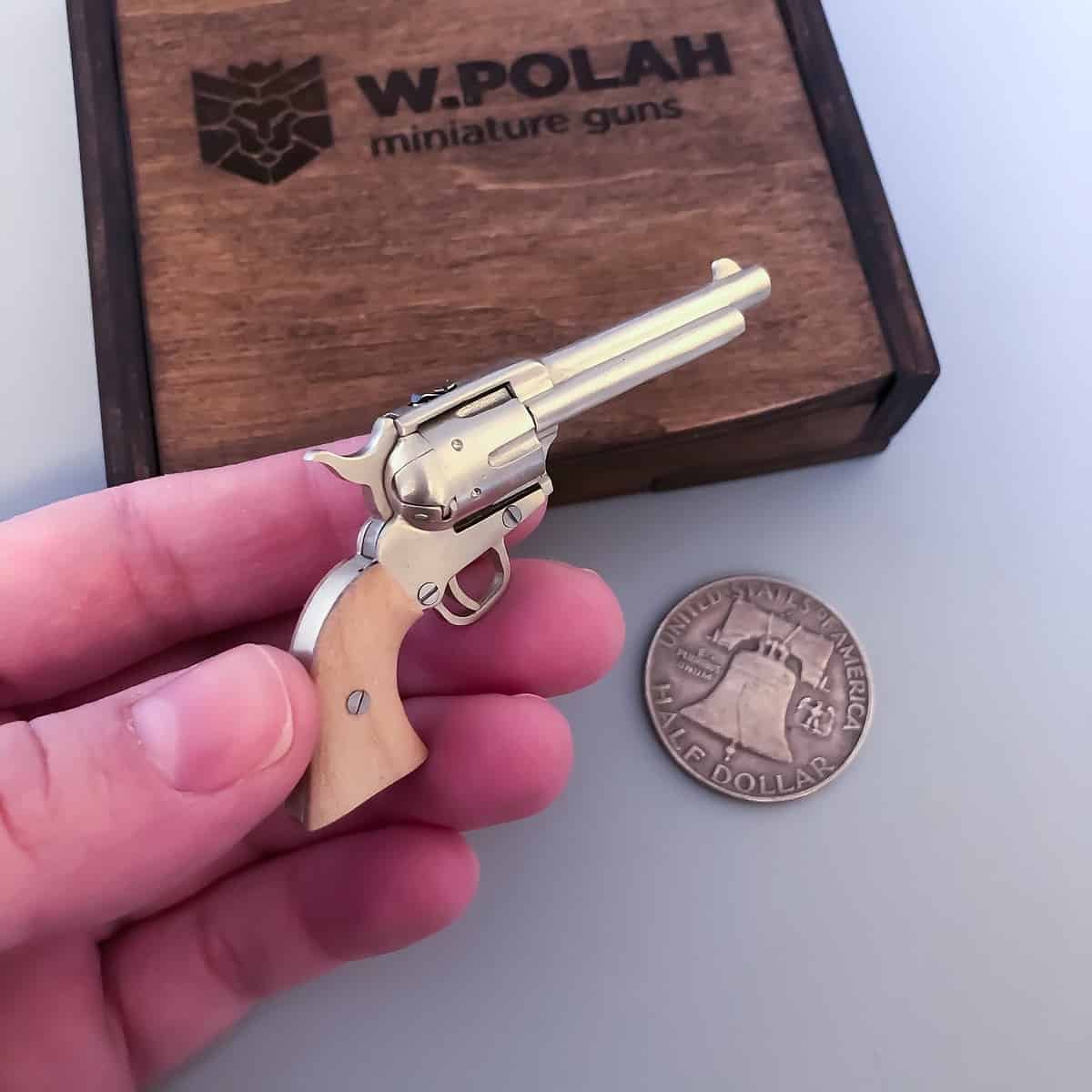 2mm gun Colt 1873 Peacemaker Revolver scale 1/4 | Metal scale model ⁄ W ...